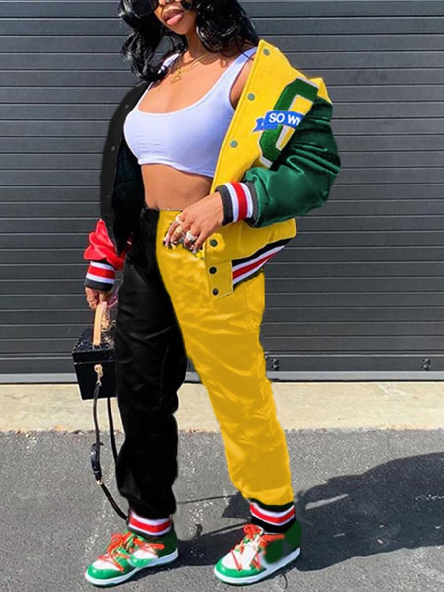 LW Color-lump Patchwork Pants Set Sale | LovelyWholesale