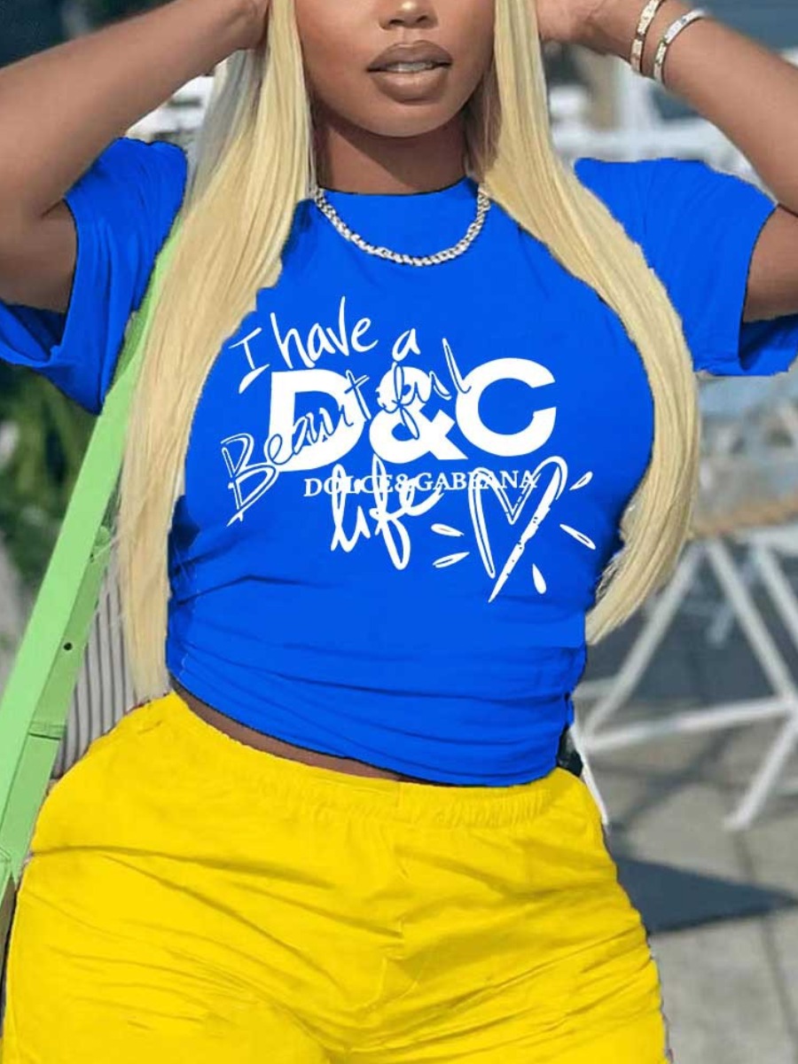 LW Heart Letter Print T-shirt Sale | LovelyWholesale