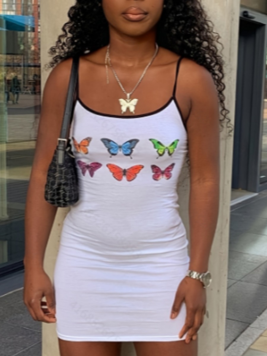 LW Butterfly Print Bodycon Cami Dress Sale | LovelyWholesale